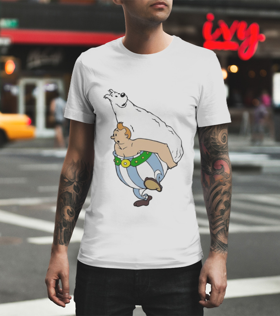Obelix X Tintin Crossover With Obeltin Imagery T-Shirt
