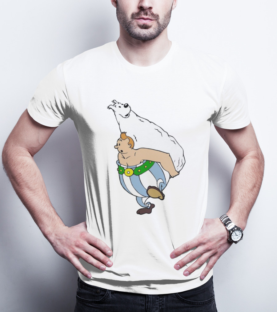 Obelix X Tintin Crossover With Obeltin Imagery T-Shirt