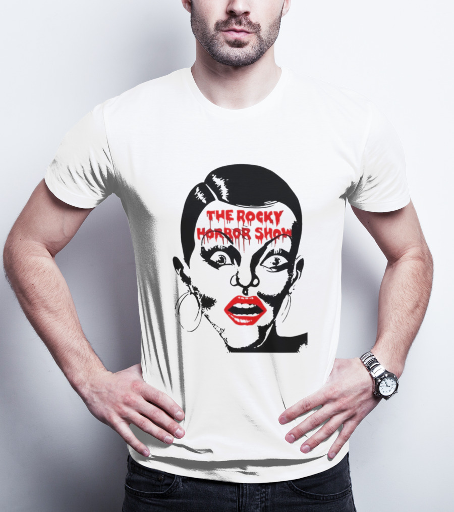 The Rocky Horror Show Dripping Text Vintage 70s Red Lips Graphic T-Shirt