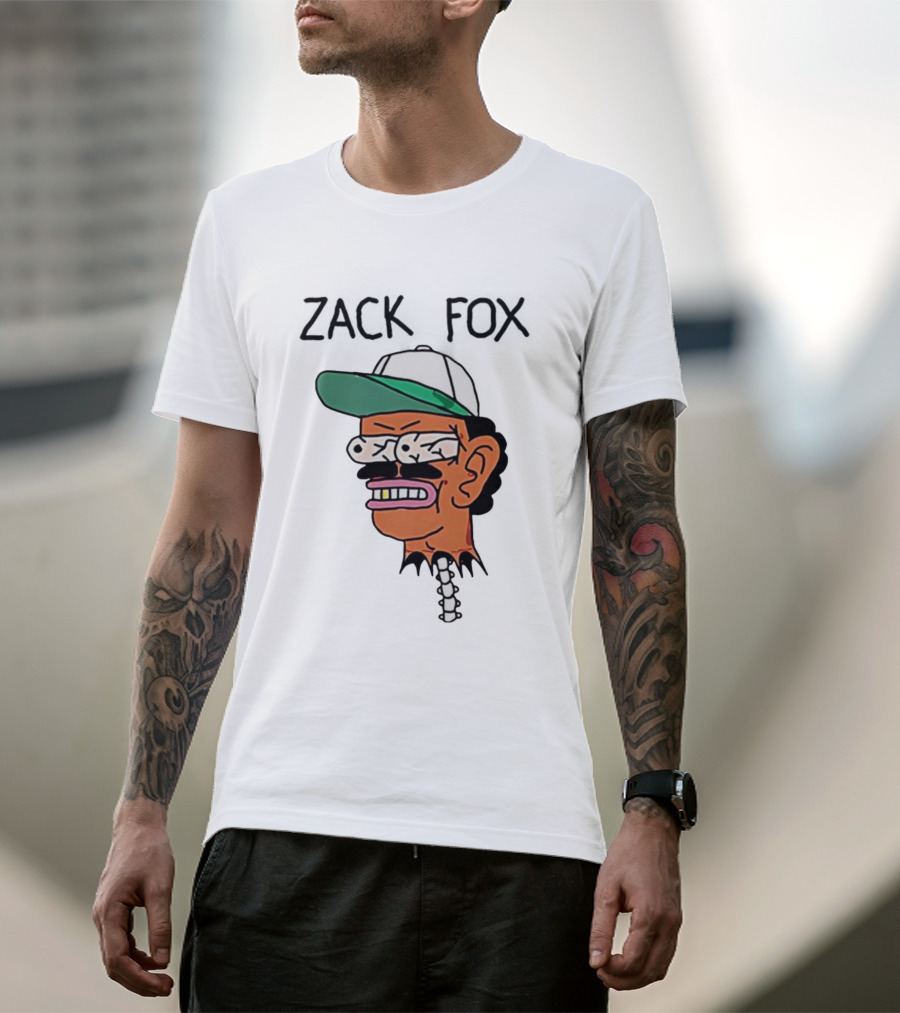Zack Fox Bug-Eyed Head With Cap And Spinal Detail T-Shirt