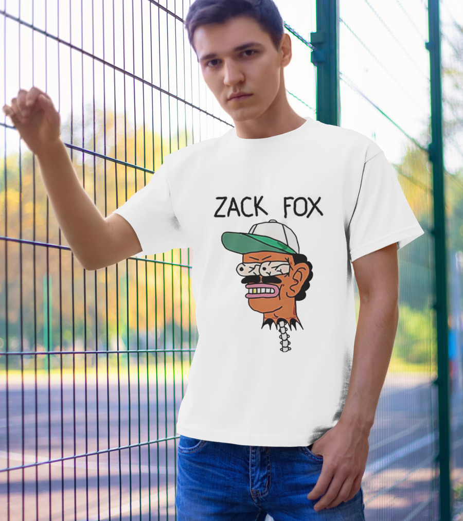 Zack Fox Bug-Eyed Head With Cap And Spinal Detail T-Shirt