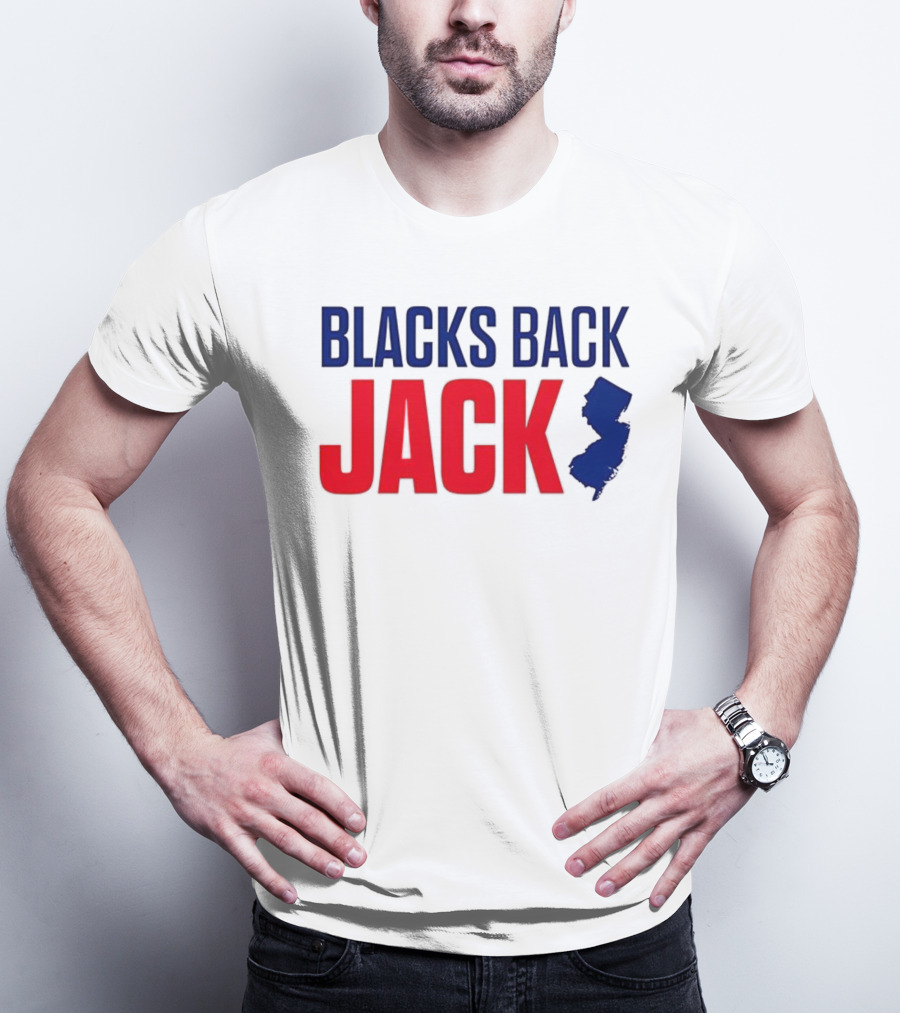 Blacks Back Jack New Jersey Map Support T-Shirt