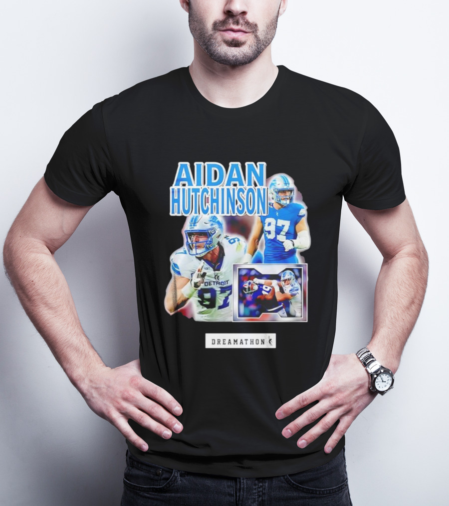 Aidan Hutchinson 97 Detroit Lions NFL Dreamathon T-Shirt