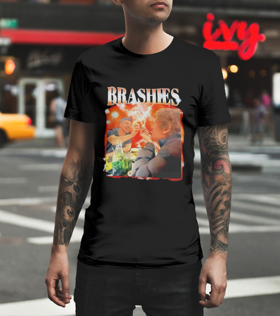 Brashies Two Man Eating With Chopsticks T-Shirt