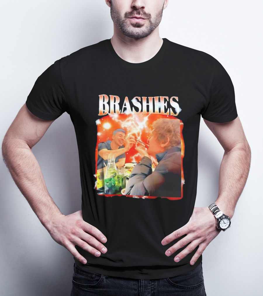 Brashies Two Man Eating With Chopsticks T-Shirt