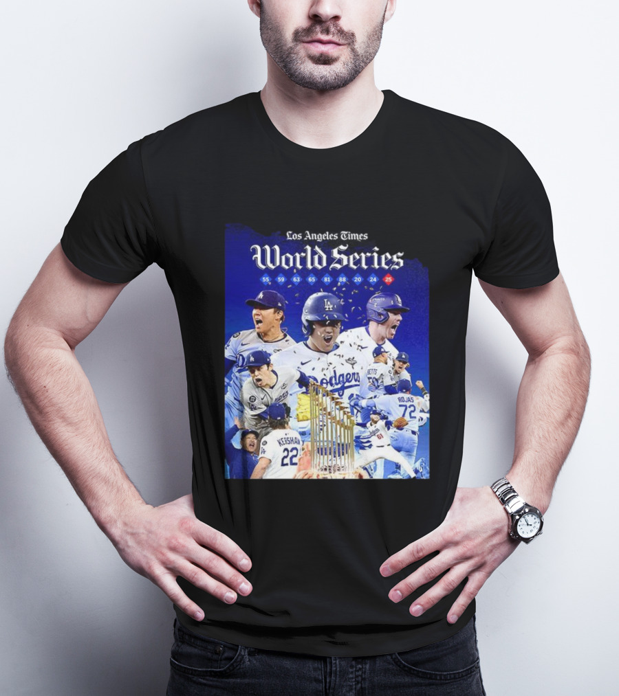 Los Angeles Dodgers World Series Champions 2025 Celebration With Iconic Moments And Championship Years T-Shirt