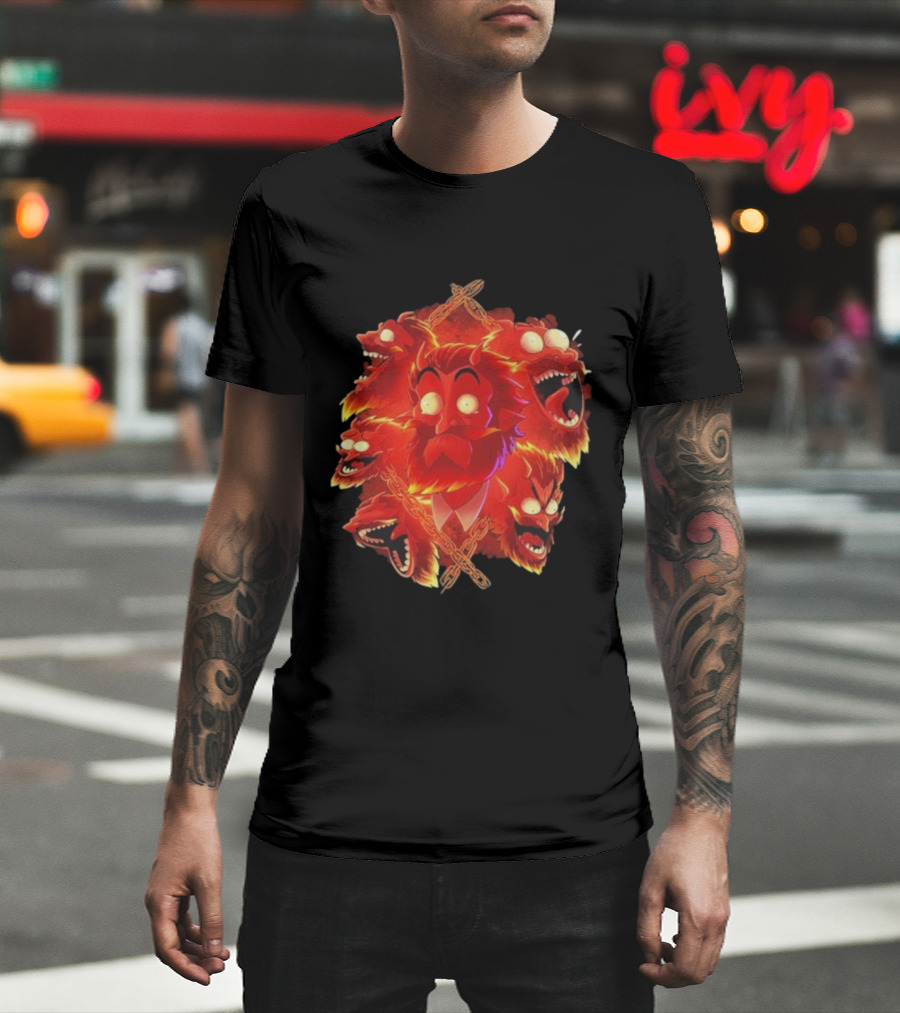 Legends Of Avantris Gideon Laughing Fiery Demon Faces T-Shirt