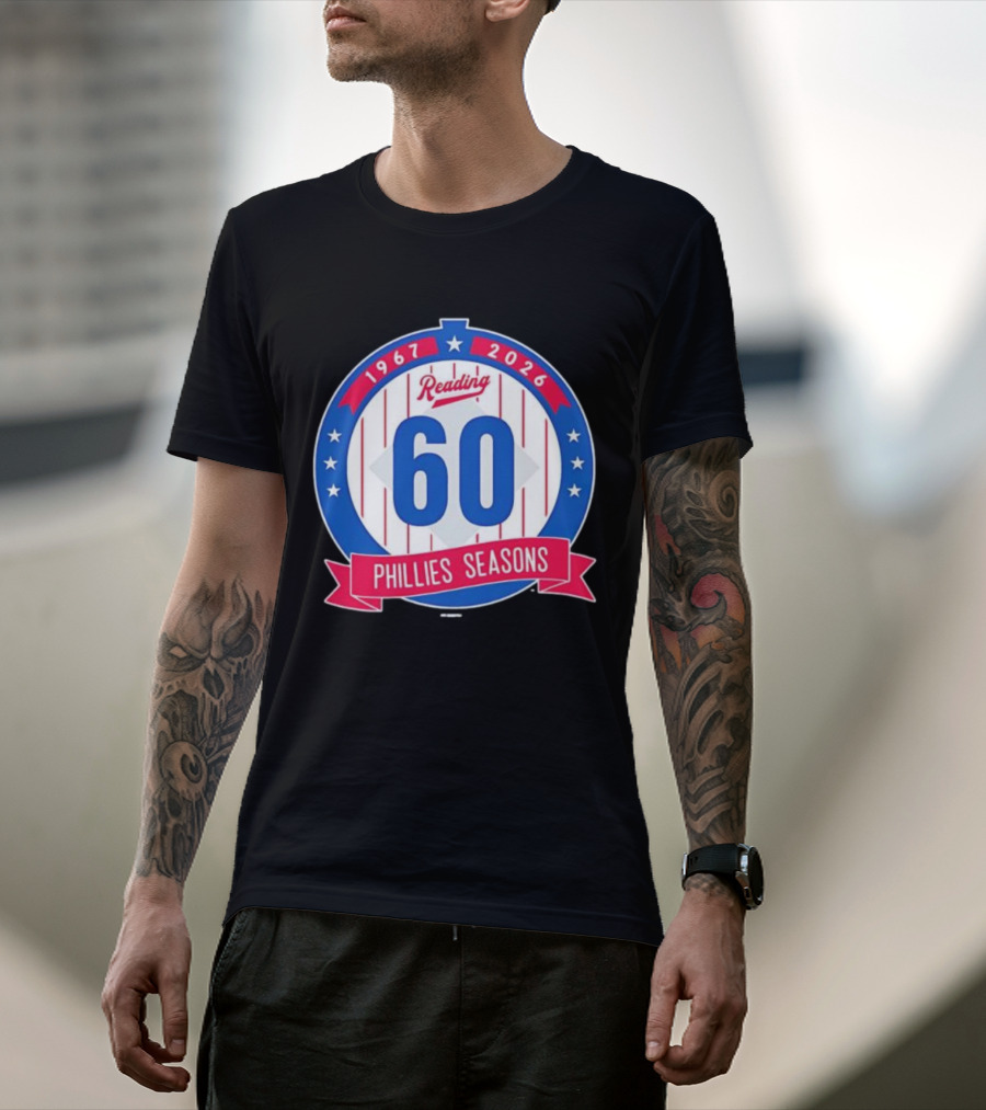 Reading Phillies 60th Anniversary 1967-2026 Phillies Seasons T-Shirt