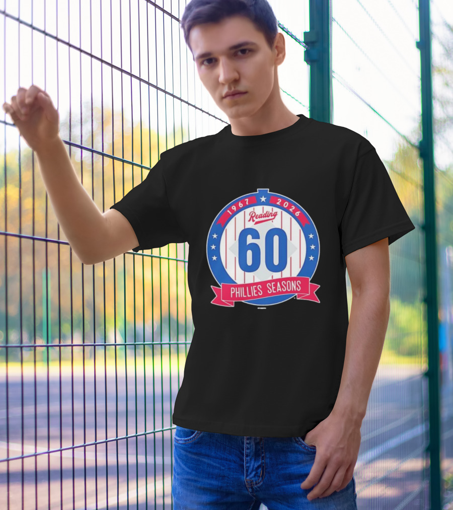 Reading Phillies 60th Anniversary 1967-2026 Phillies Seasons T-Shirt