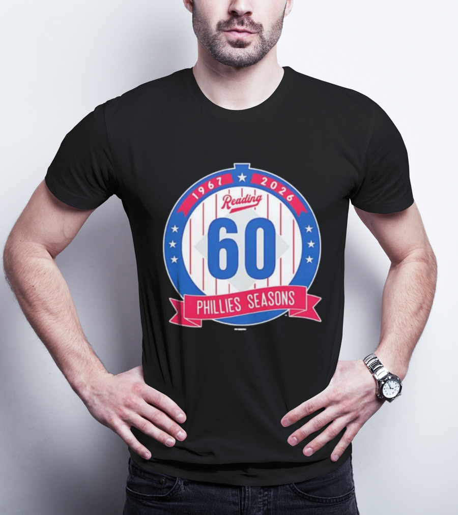 Reading Phillies 60th Anniversary 1967-2026 Phillies Seasons T-Shirt