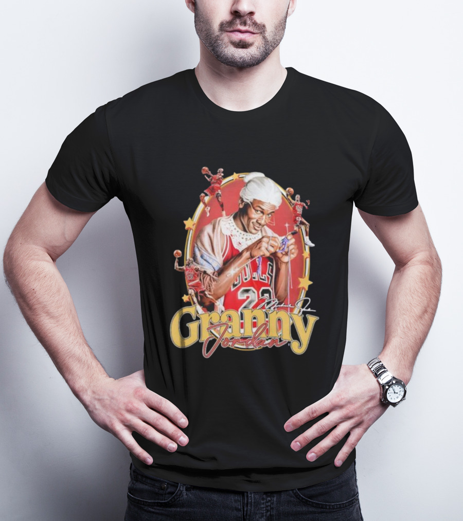 Granny Jordan Bulls 23 Basketball Stars Signature T-Shirt