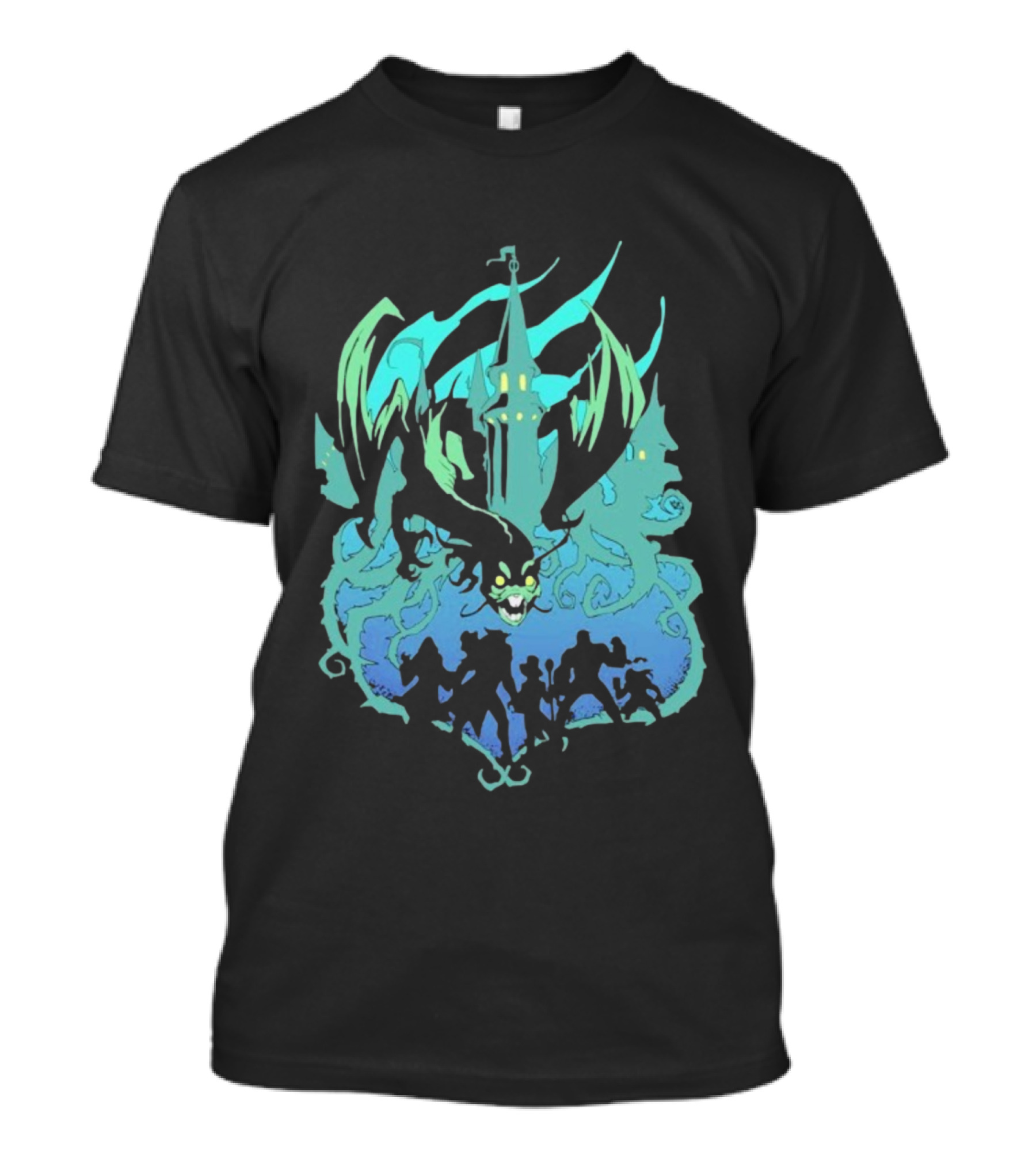 Legends Of Avantris Witchlight Jabberwock Fantasy Tower And Dragon Scene T-Shirt
