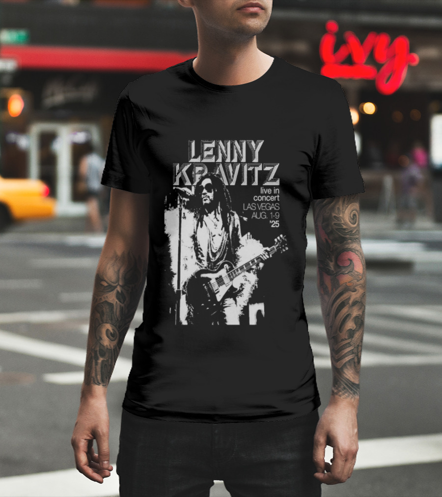 Lenny Kravitz Live In Concert Las Vegas Aug 10 2025 Tour T-Shirt