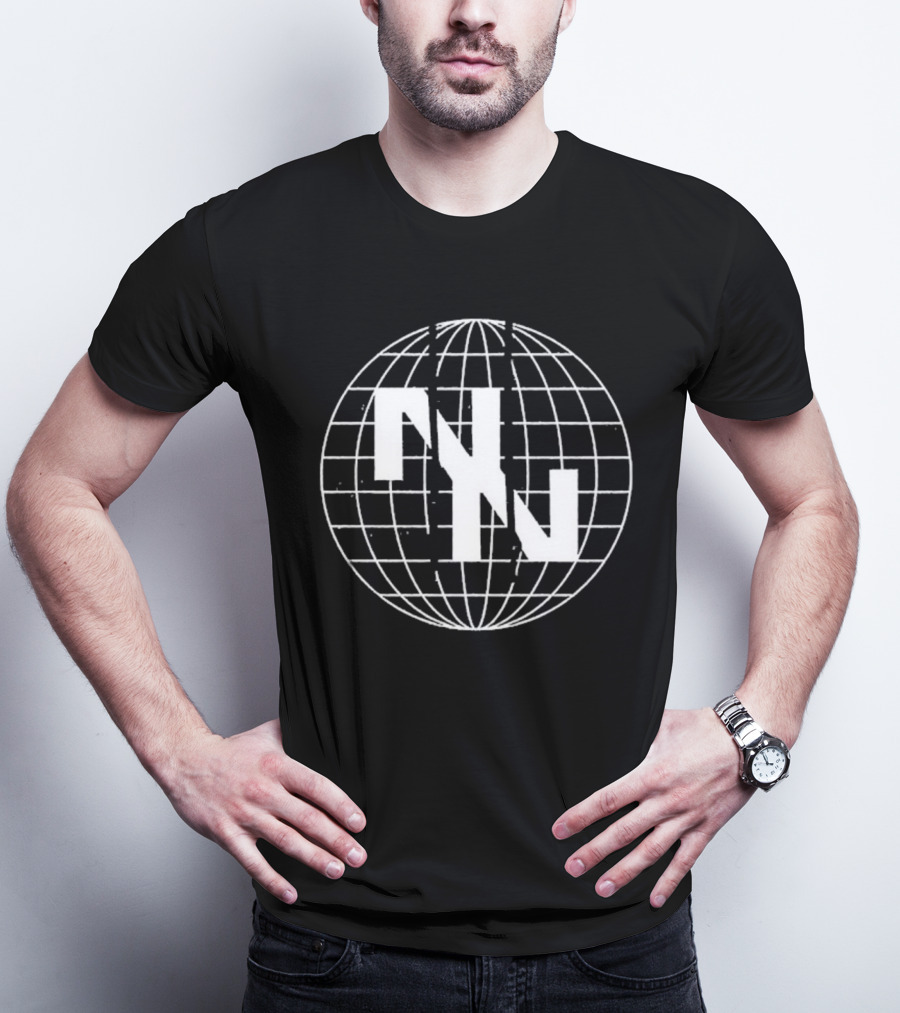 Now Now Digital World Globe Grid Overlay Design T-Shirt