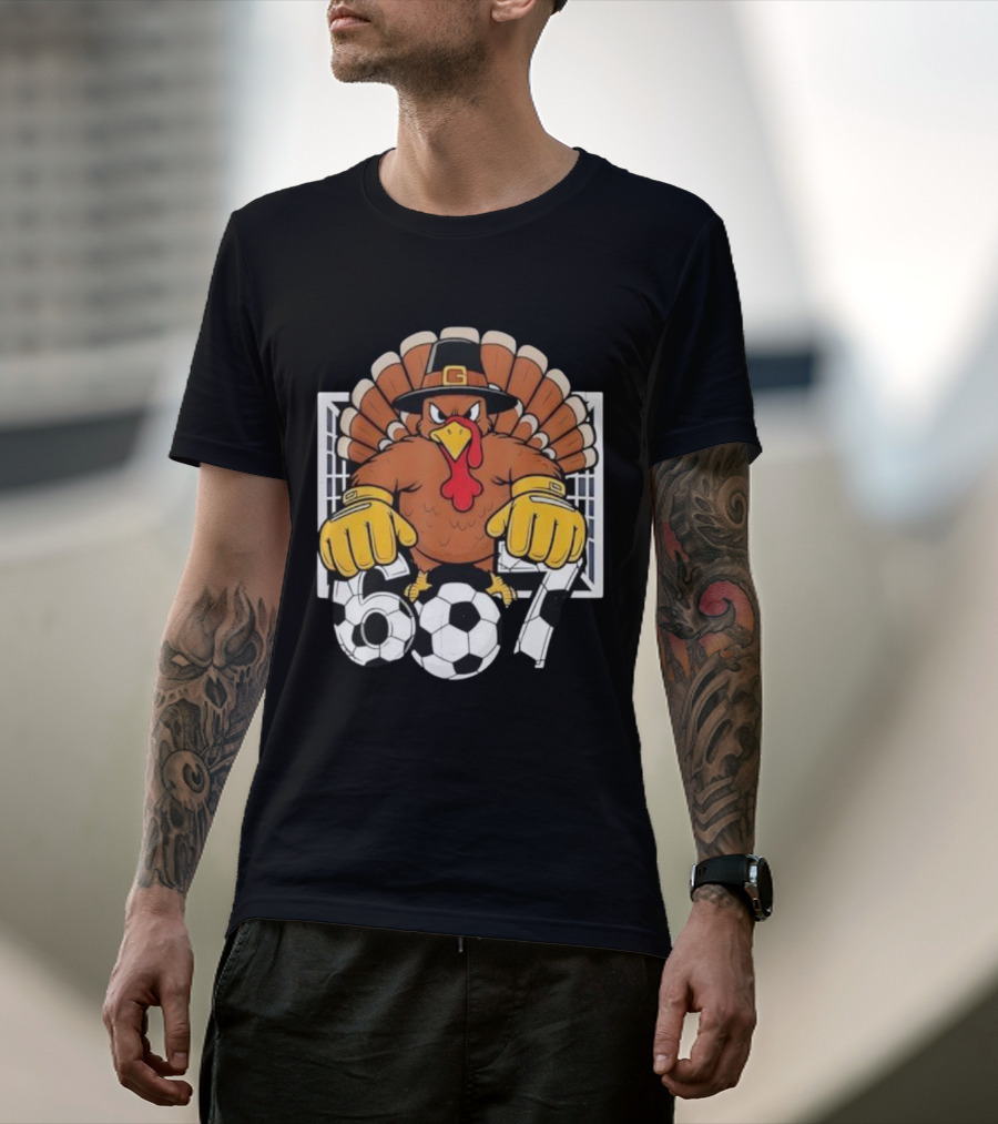 Turkey Soccer Goalie 67 Six Seven Boys Thanksgiving T-Shirt