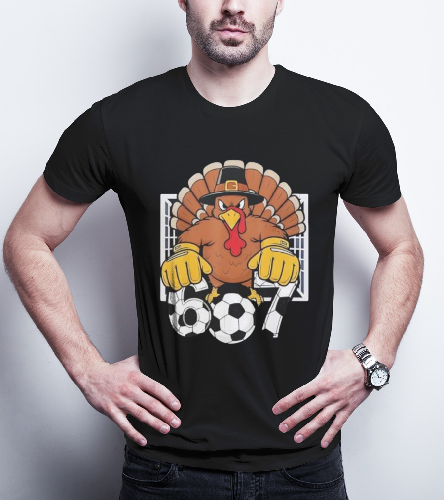 Turkey Soccer Goalie 67 Six Seven Boys Thanksgiving T-Shirt