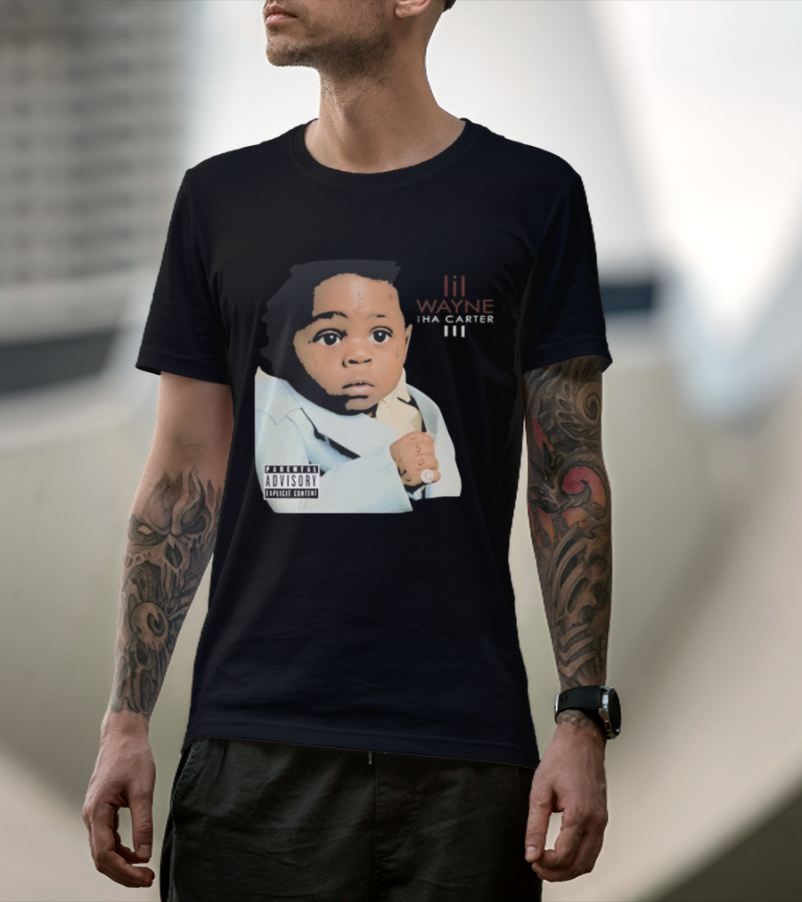 Lil Wayne Tha Carter III Album Cover Baby With Parental Advisory Explicit Content T-Shirt