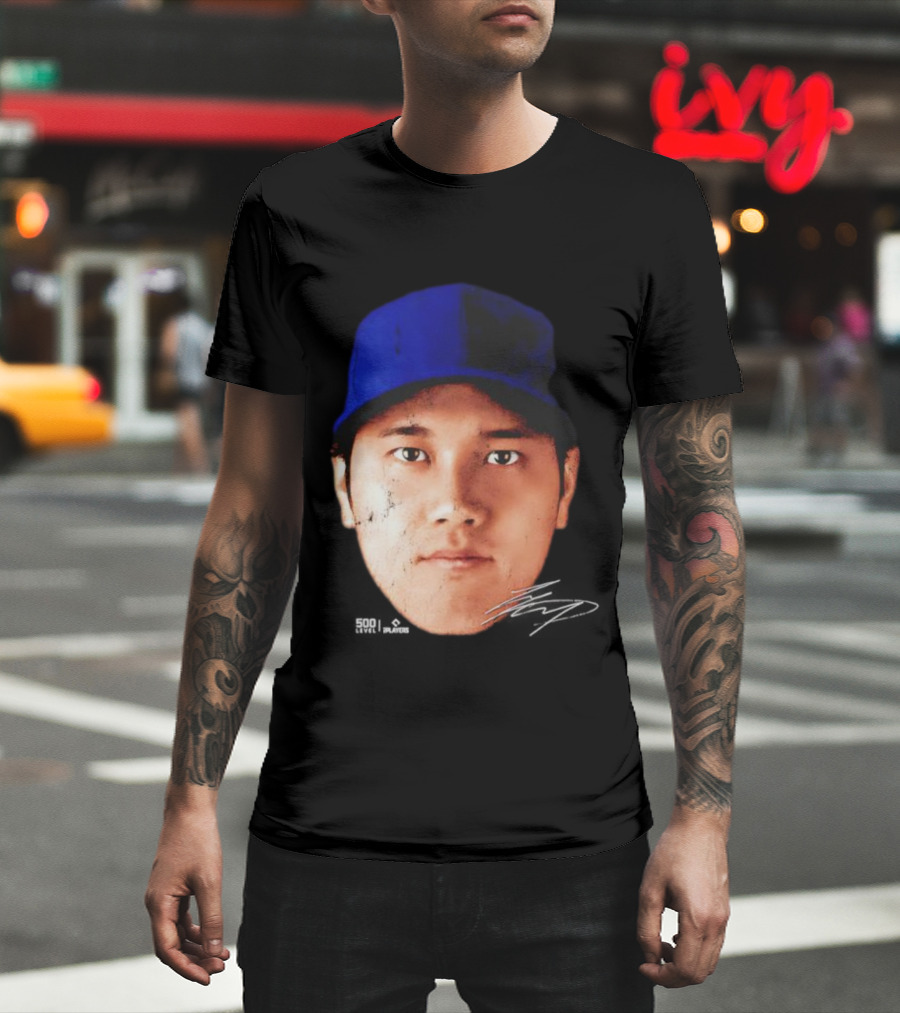 Shohei Ohtani Los Angeles Vintage Head Signature T-Shirt