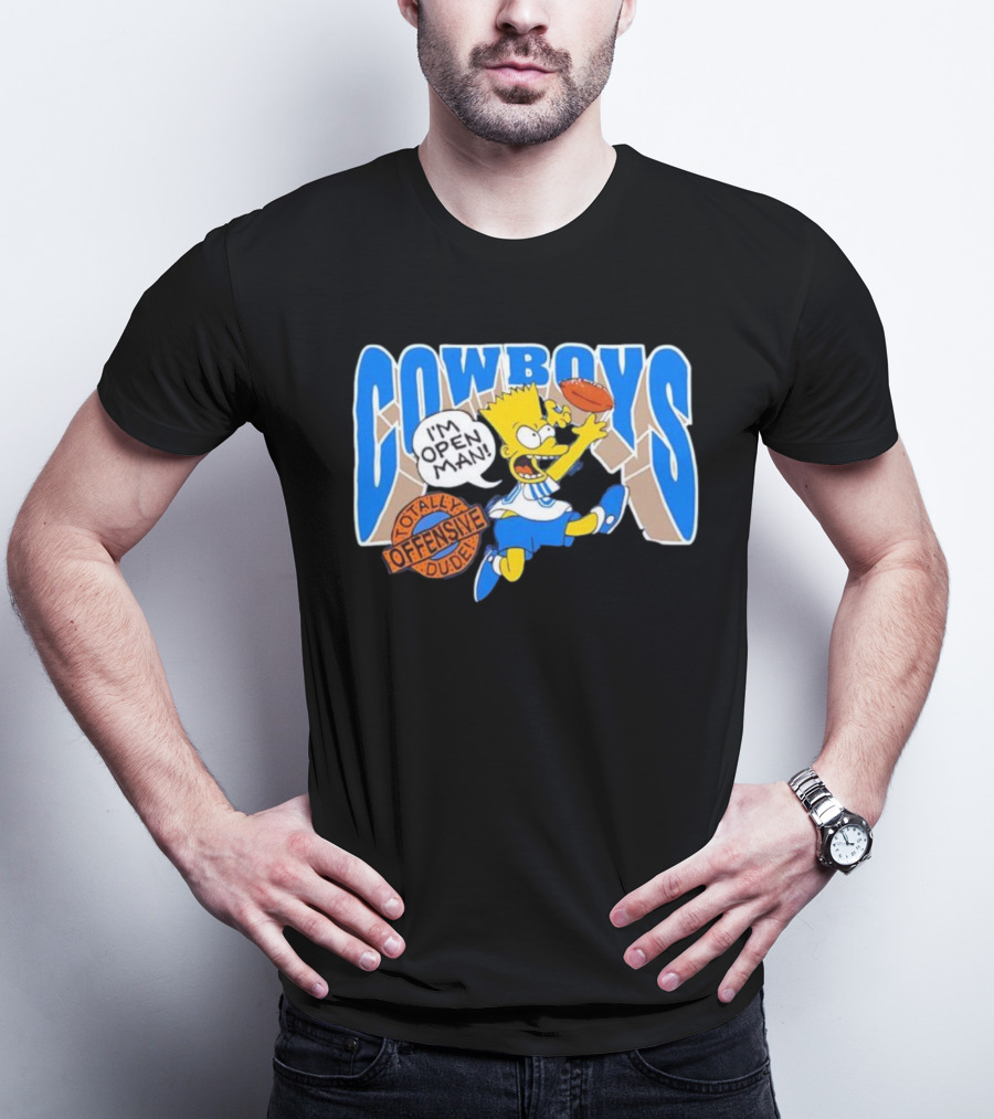 The Simpsons Bart Cowboys I'm Open Man Totally Offensive Dude T-Shirt