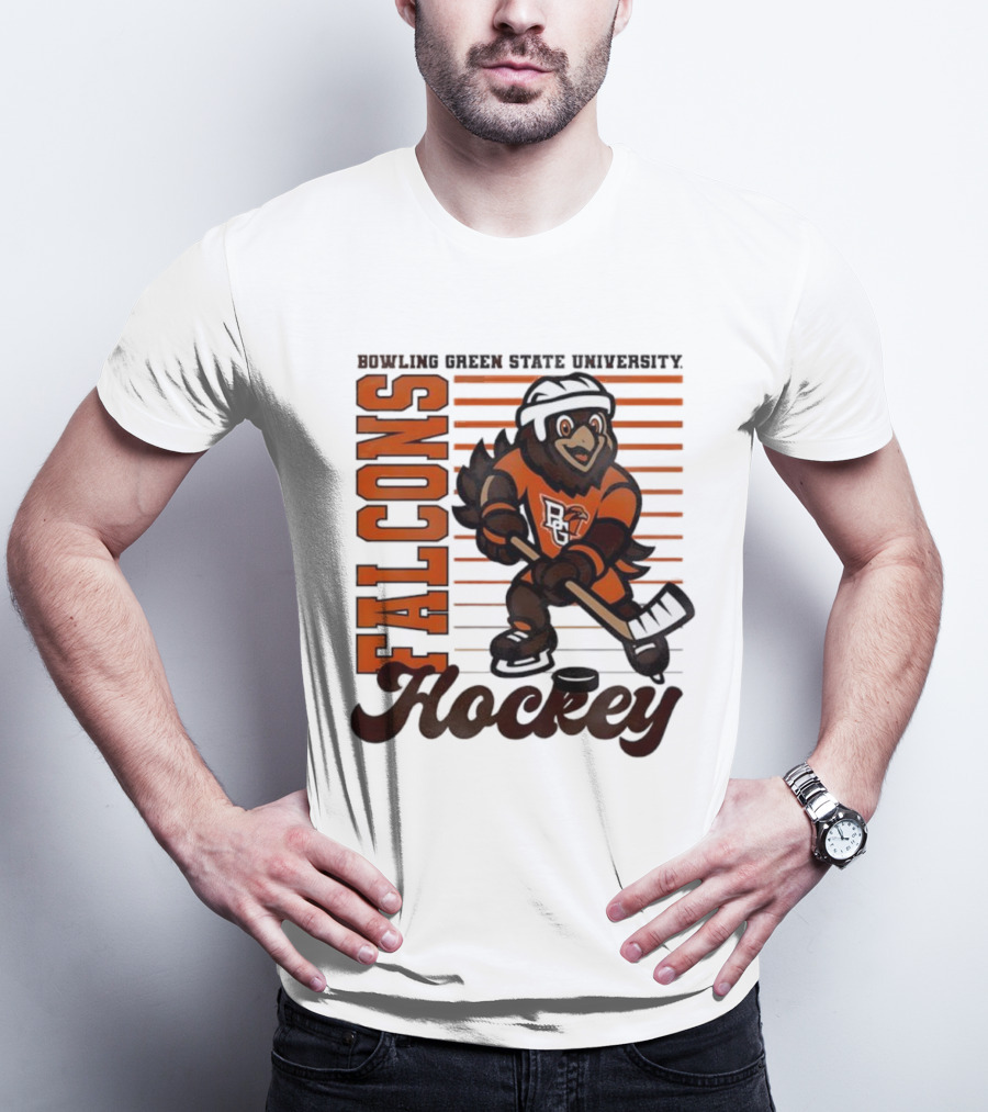 Bowling Green Falcons Freddy Falcon Hockey BG Mascot T-Shirt