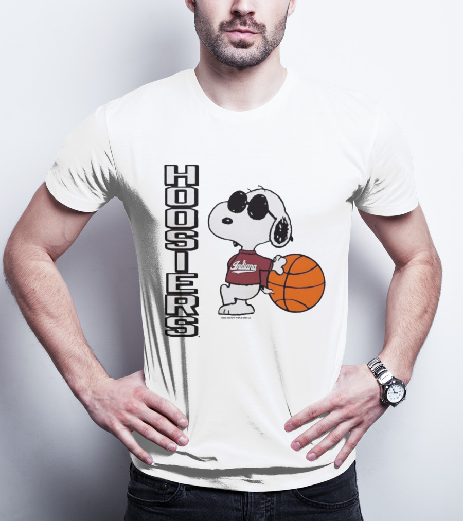 Indiana Hoosiers Peanuts Joe Cool Snoopy Basketball Fan Apparel T-Shirt