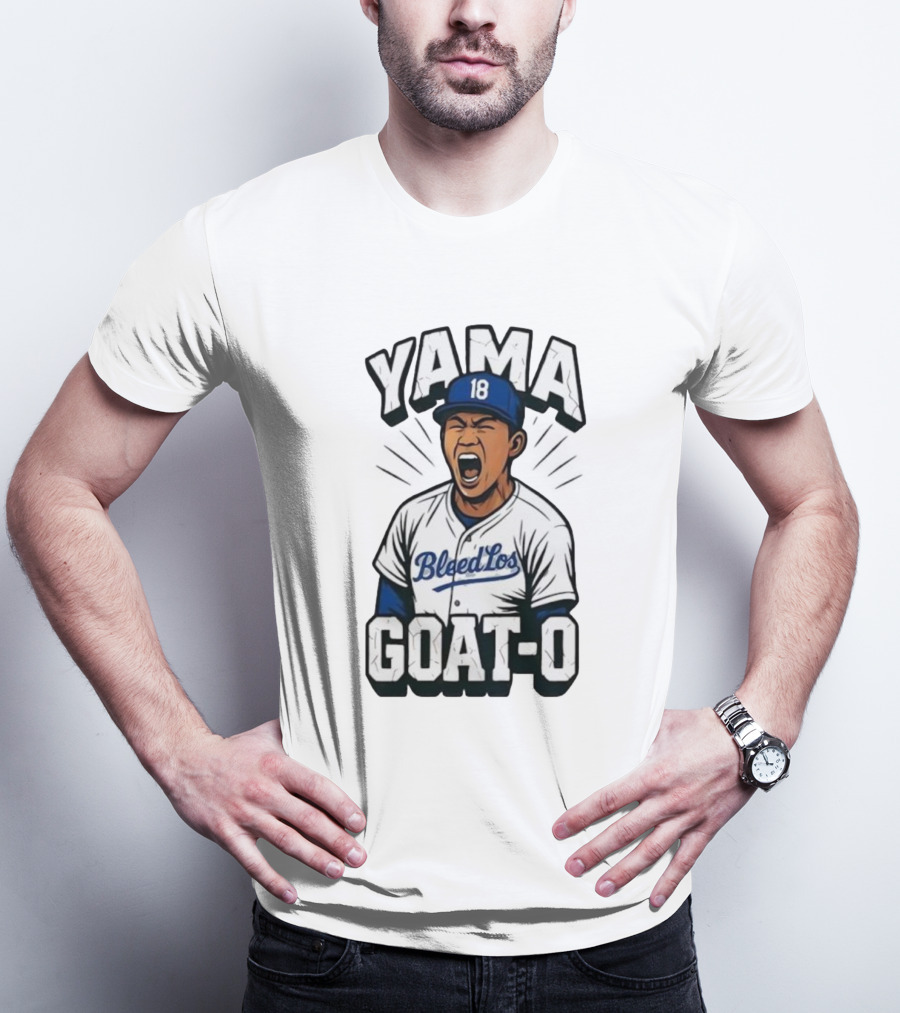 Yama 18 Bleed Los Goat-O Baseball Player T-Shirt