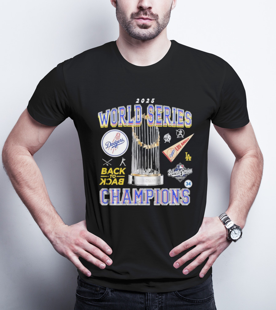 2025 World Series Champions Los Angeles Dodgers Back-to-Back Triumph T-Shirt