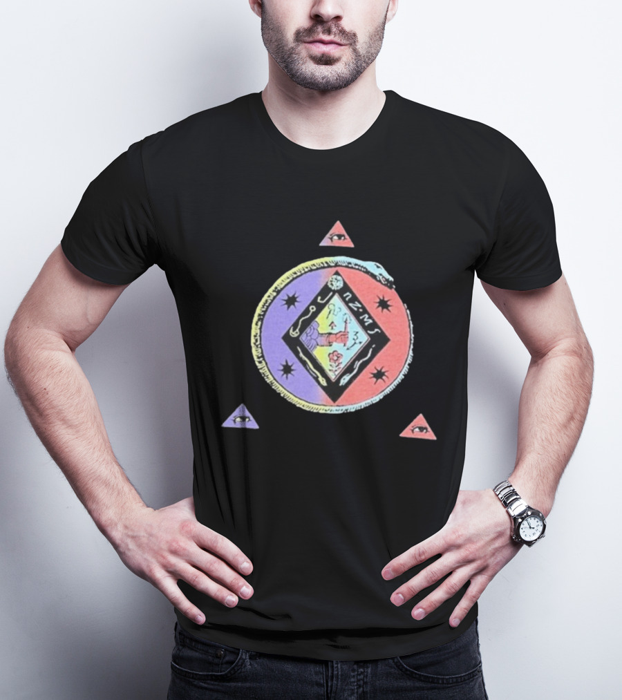 Ancient Symbols Serpent Encircled Eye Triangles Mysterious Insignia T-Shirt