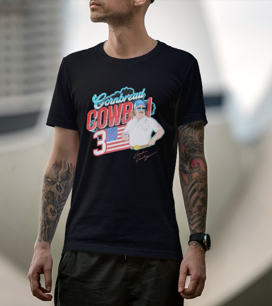 Cornbread Cowboi American Flag 3 Racing Fan T-Shirt