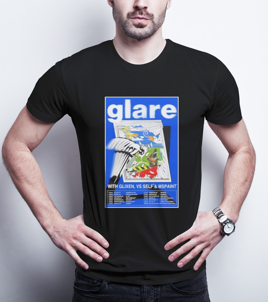 Glare Tour December 2025 With Glixen VS Self MSPAINT Concert Dates T-Shirt