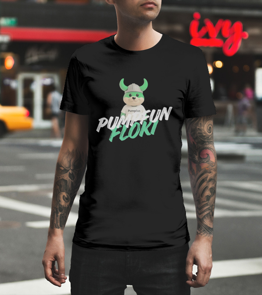 Pumpfun Floki Viking Helmet Character T-Shirt