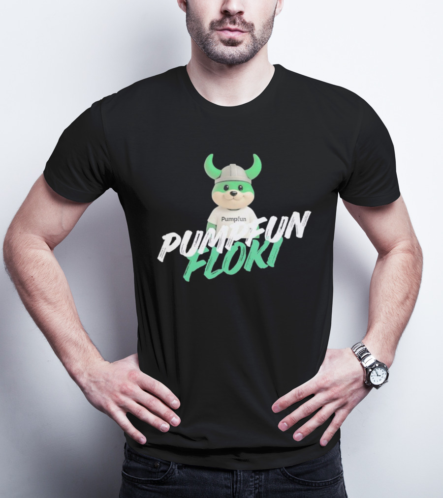 Pumpfun Floki Viking Helmet Character T-Shirt