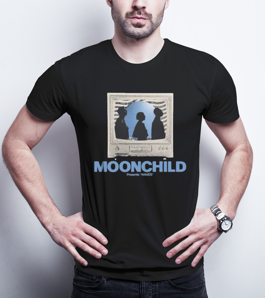 Moonchild Album Retro Silhouette TV Wave Pattern T-Shirt