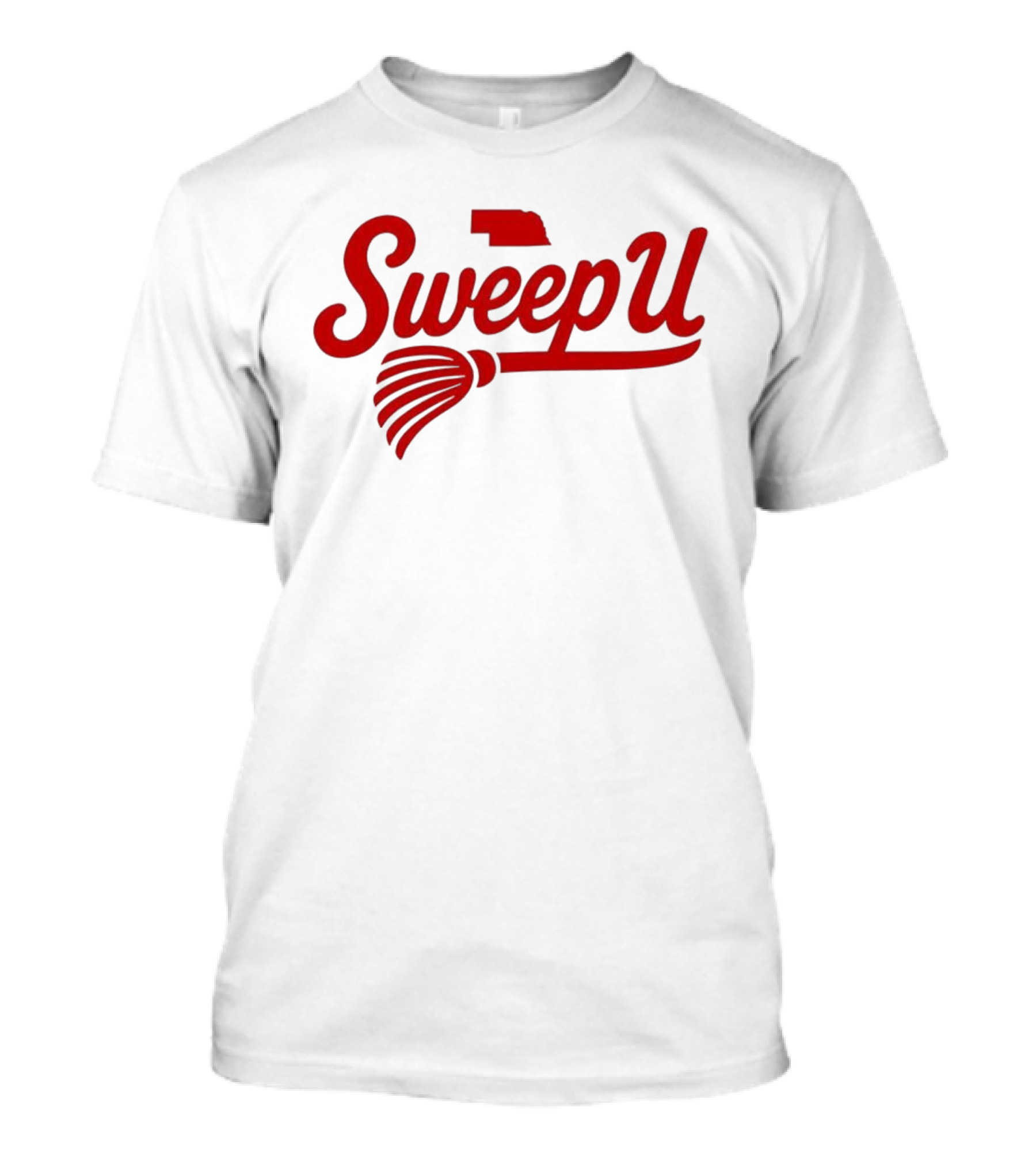 Sweep U Nebraska Cornhuskers Volleyball Broom Logo T-Shirt