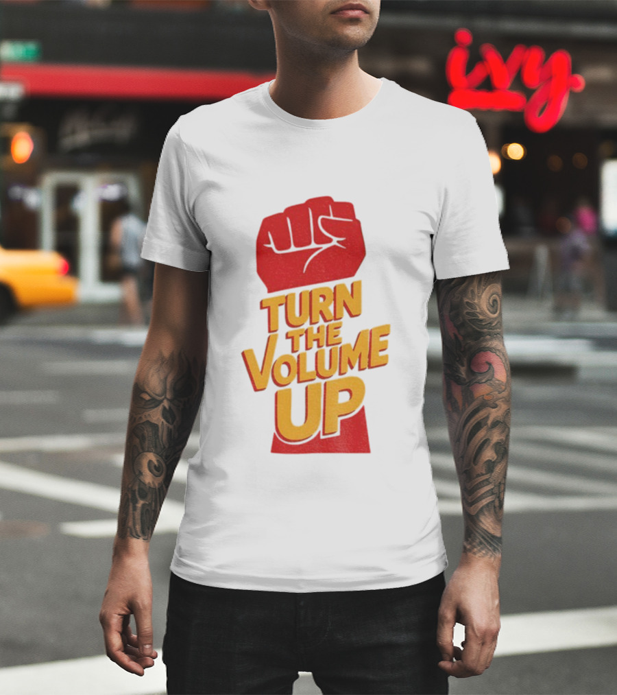 Turn The Volume Up Progressive Fist Symbol Mayor Mamdani NYC Elections 2025 T-Shirt