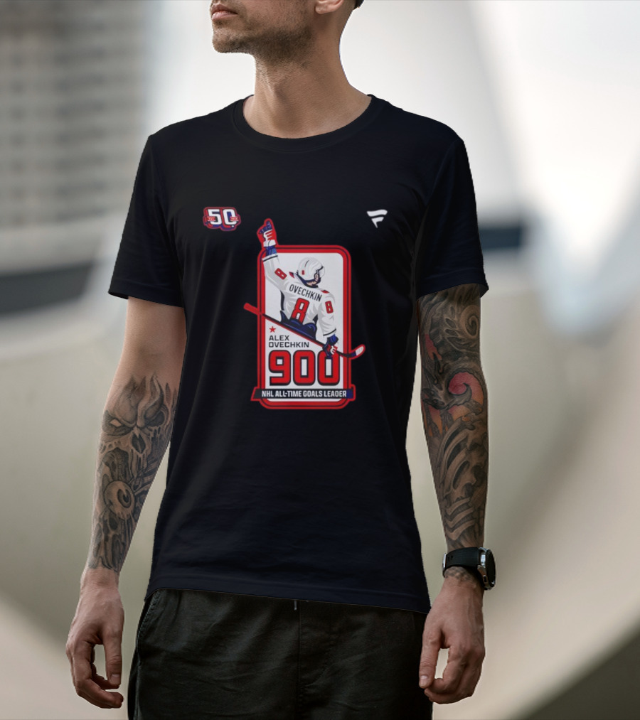 Alex Ovechkin NHL All-Time Goals Leader 900 Goals 50th Anniversary 2025 T-Shirt