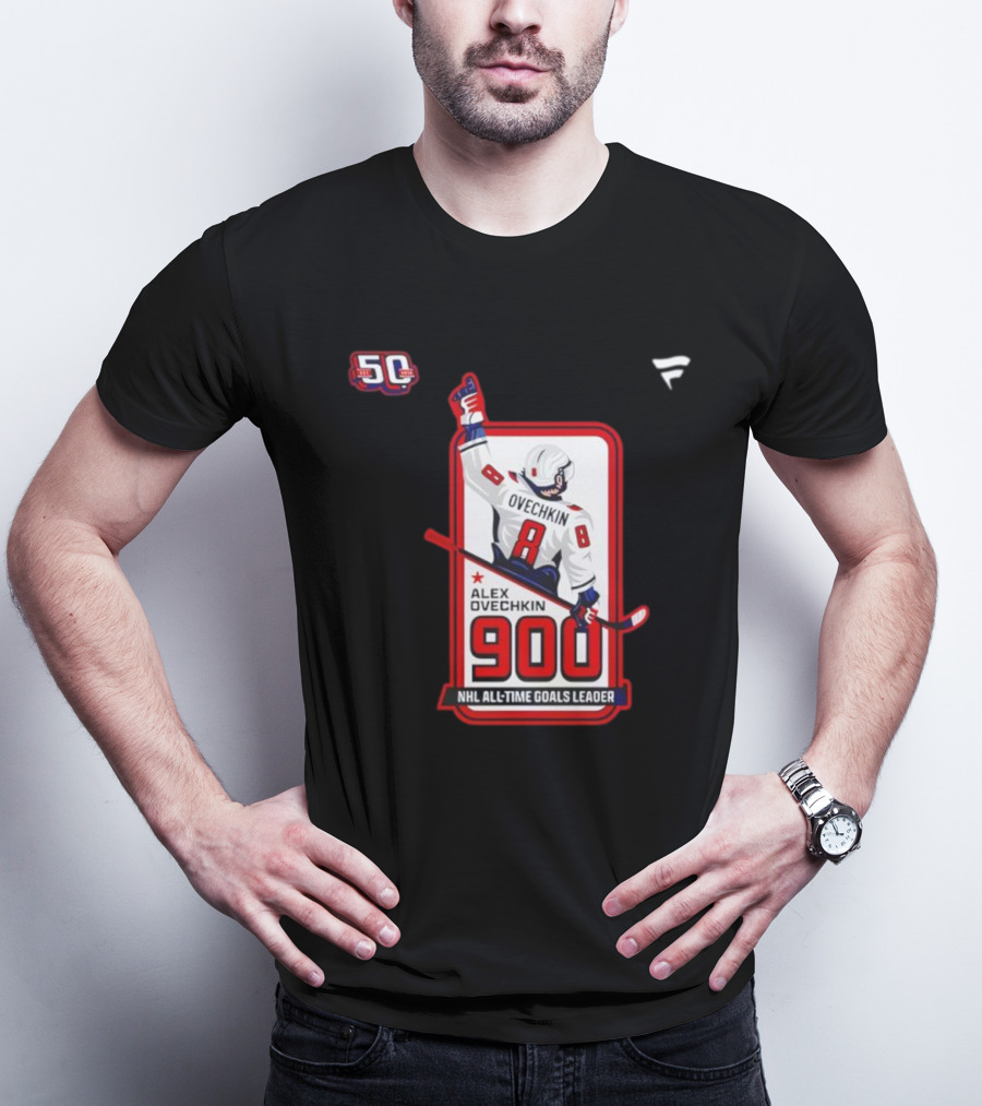 Alex Ovechkin NHL All-Time Goals Leader 900 Goals 50th Anniversary 2025 T-Shirt