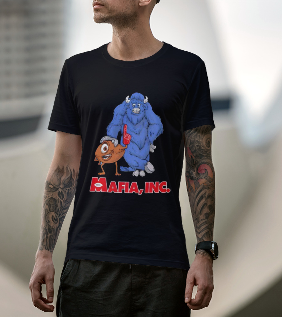 Buffalo Bills Mafia Inc Mascot Big Blue Yeti And Football Character T-Shirt