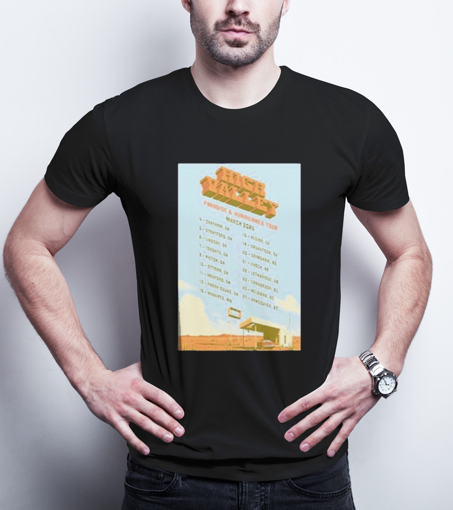 High Valley Paradise Hurricanes Tour 2026 March Dates Canada USA Locations T-Shirt