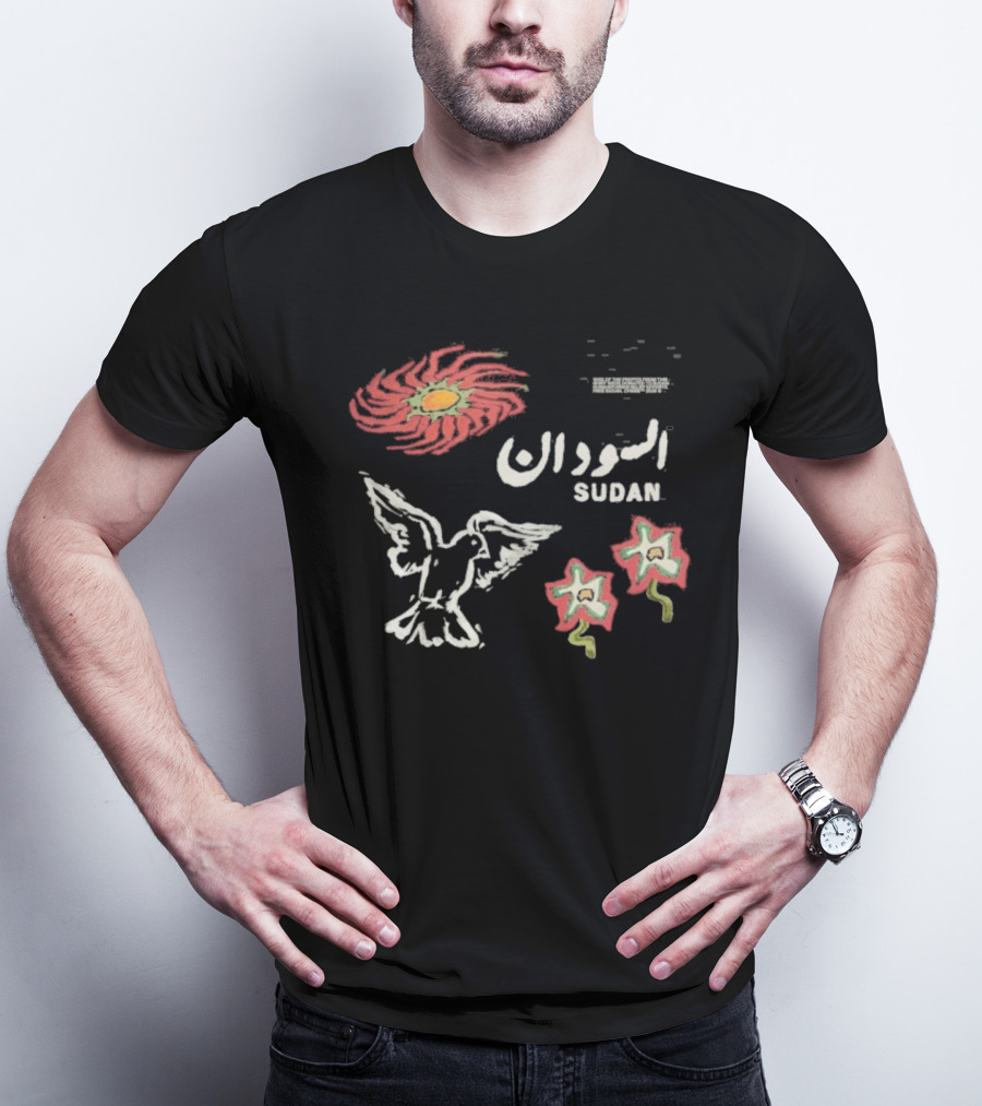 Sudan Palestine Dove Floral Symbolic Imagery T-Shirt