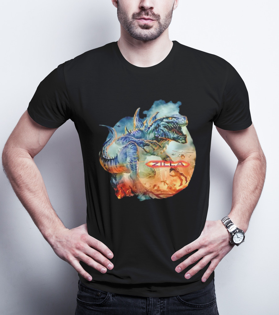 Zilla Monster Mania Epic Battle Chaos Scene T-Shirt