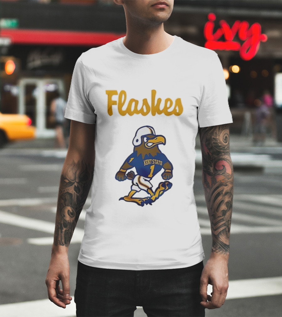Kent State Golden Flashes Mascot Football Blue Jersey T-Shirt