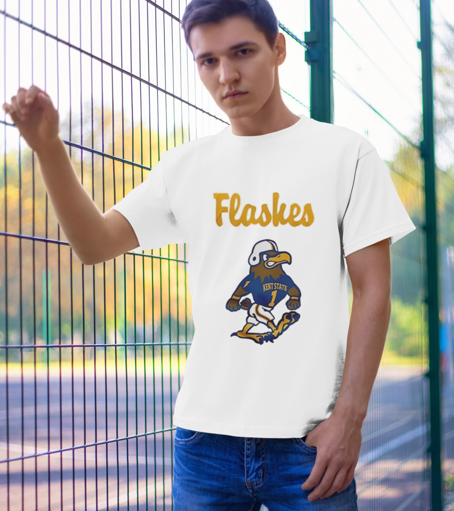 Kent State Golden Flashes Mascot Football Blue Jersey T-Shirt