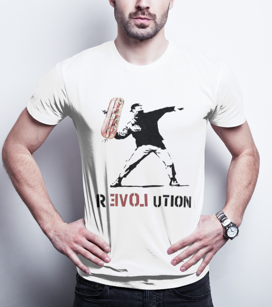 Revolutionary Sandwich Thrower Parody T-Shirt