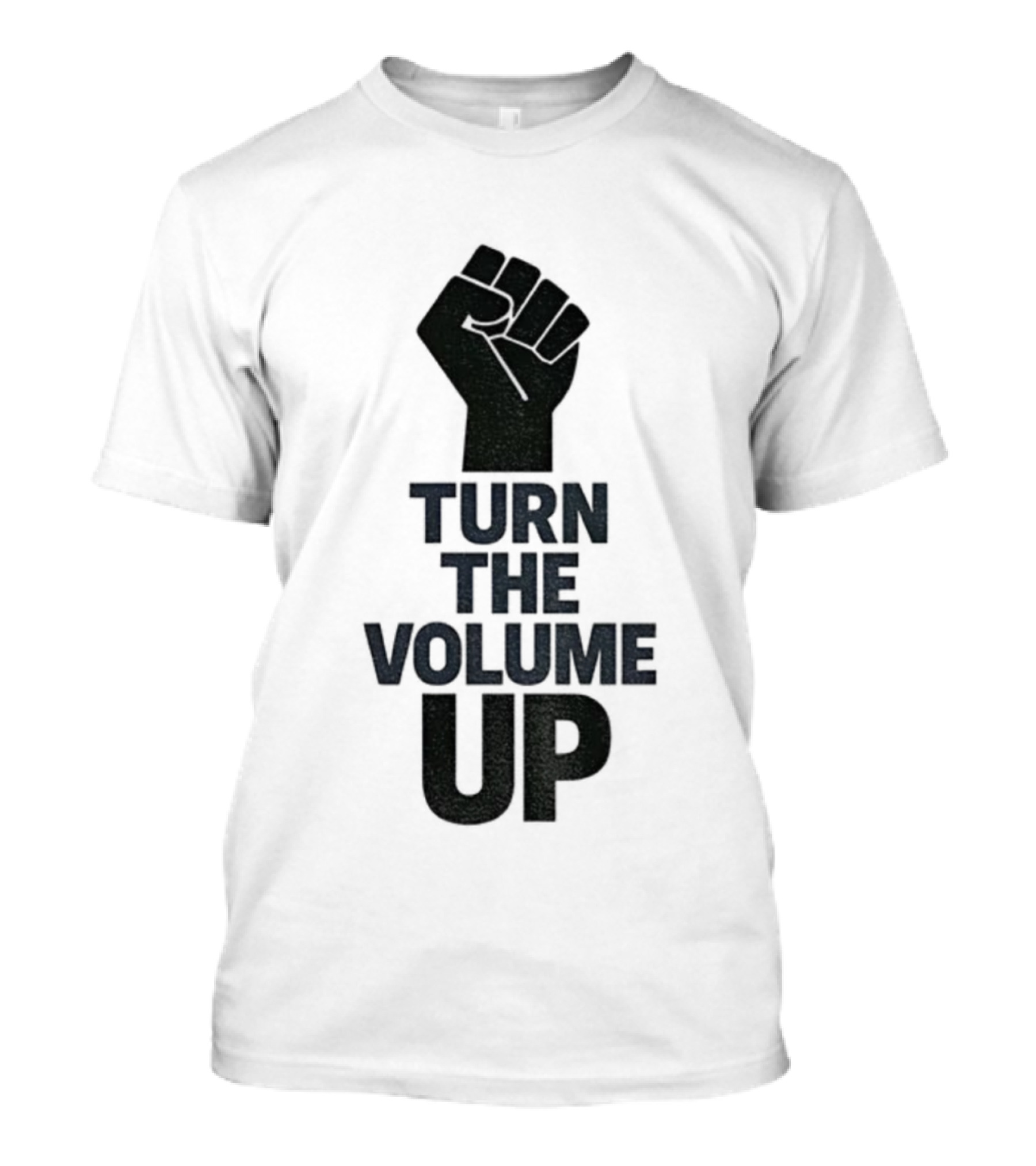 Turn The Volume Up Zohran Mamdani Four Words Baby Raised Fist Symbol T-Shirt