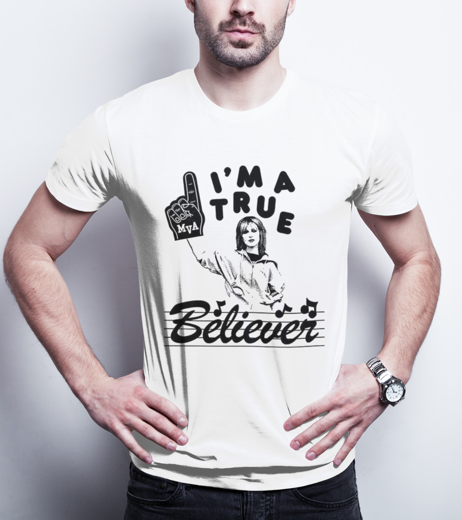 I'm A True Believer Finger Point Music Notes T-Shirt
