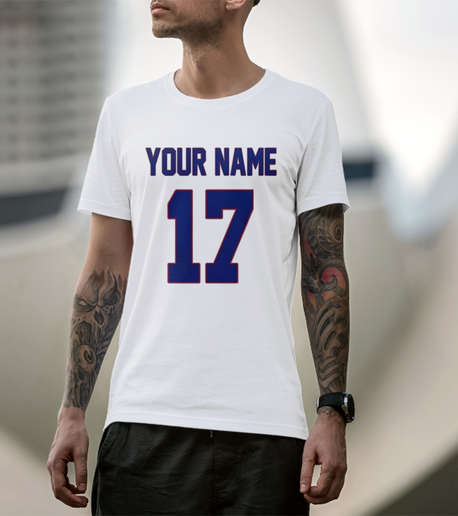 New York Giants Your Name 17 Old School Fits 2025 Football T-Shirt