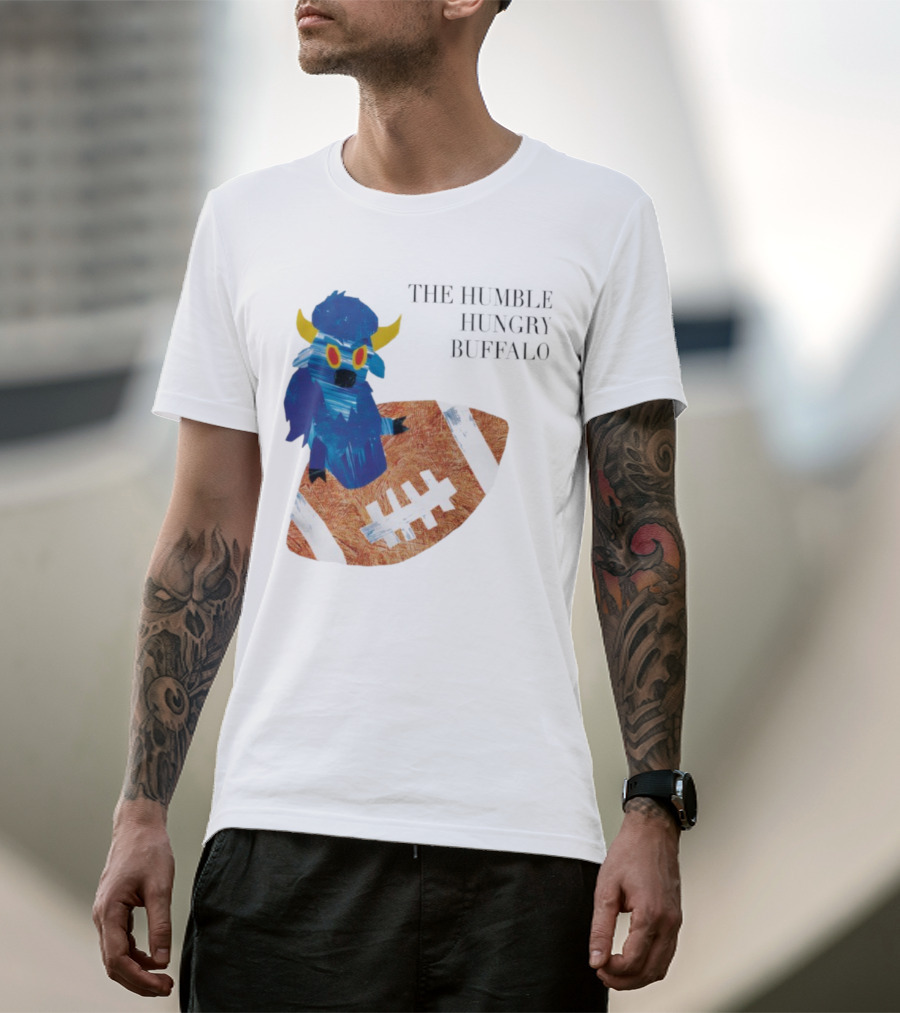 The Humble Hungry Buffalo Riding A Football T-Shirt