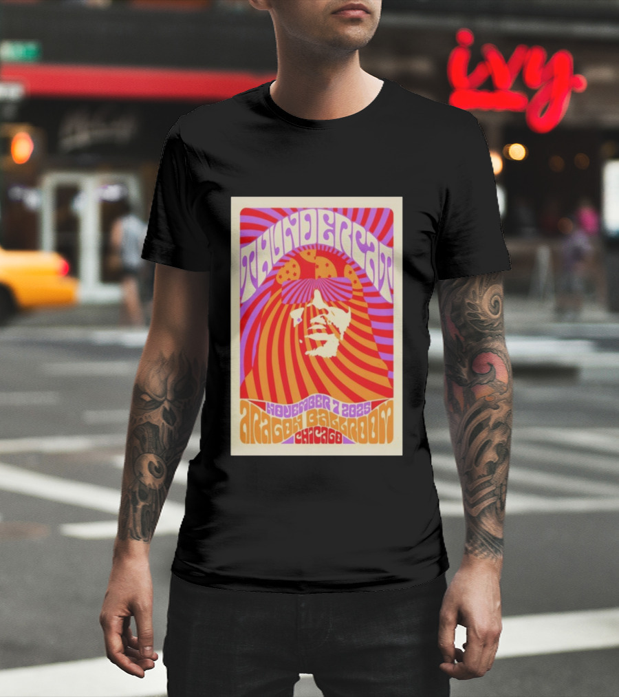 Thundercat November 2025 Aragon Ballroom Chicago Psychedelic Tour T-Shirt