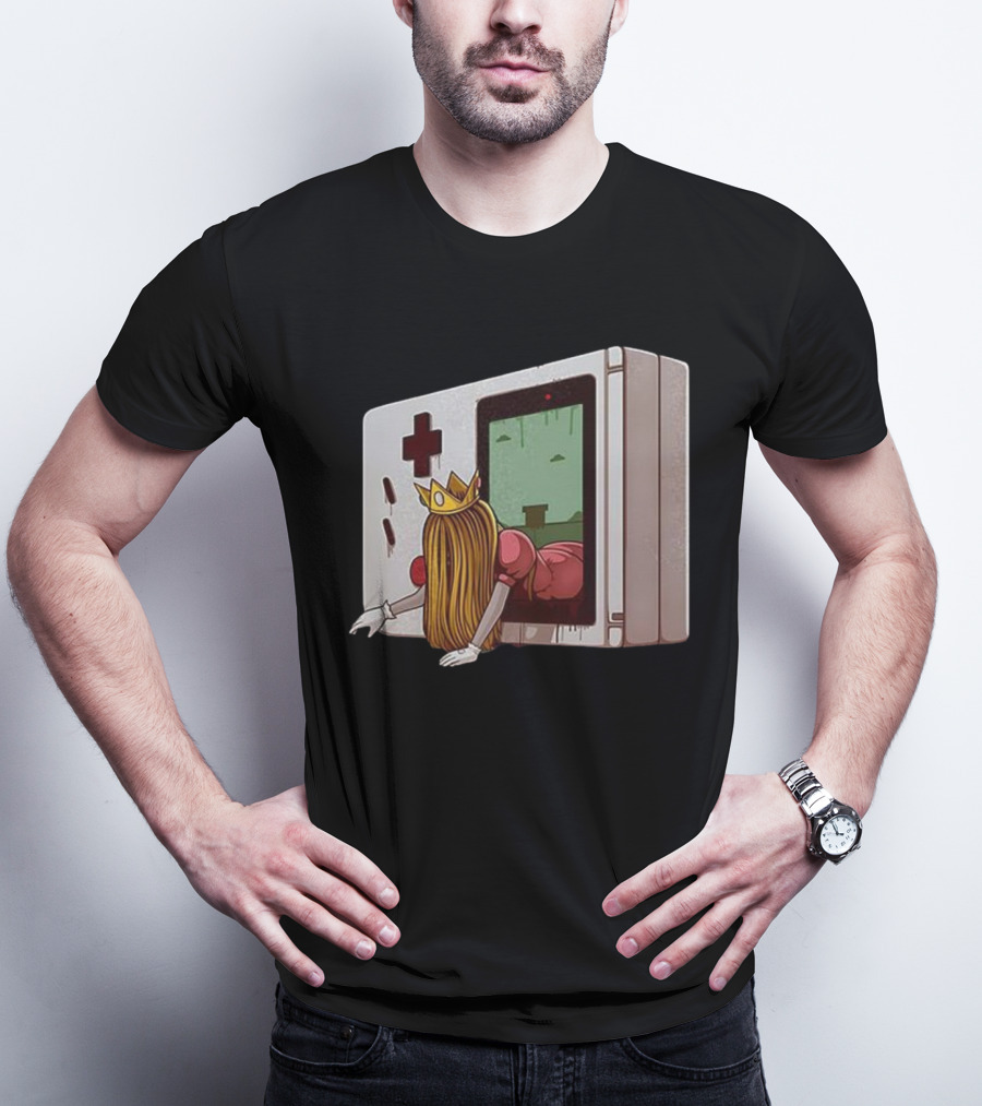Princess Peach Exiting Classic Handheld Console Adventure T-Shirt